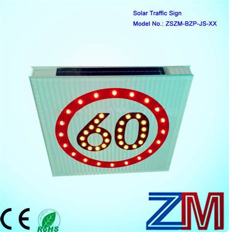 Aluminum Solar Led Flashing Road Sign For Speed Limit China Solar
