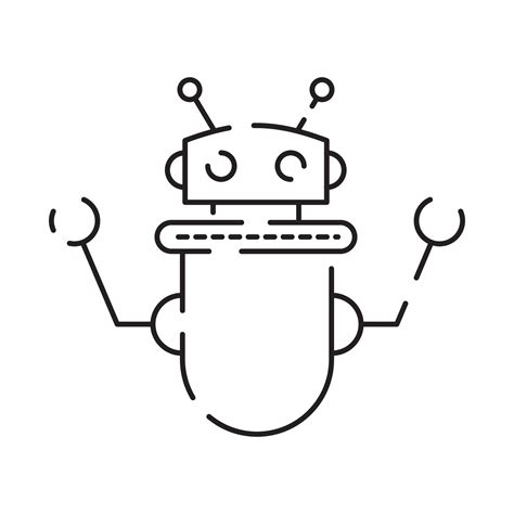 Chatbot Line Icon Humanoid Robot Personal Voice Assistance Smart Speaker Artificial