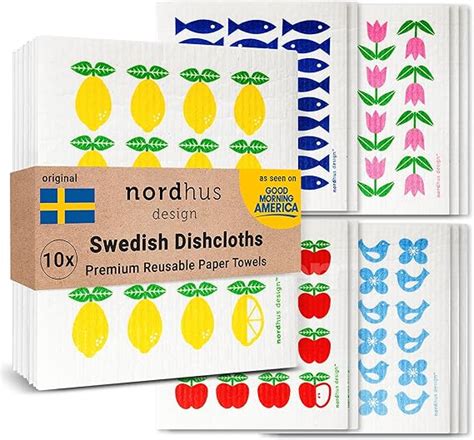 Nordhus Design Swedish Dishcloths 10 Reusable Paper Towels