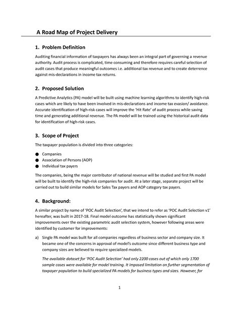 Audit Selection Road Map A Road Map Of Project Delivery 1 Problem Definition Auditing