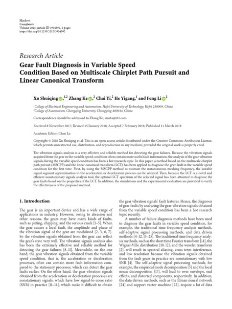 gear fault diagnosis in variable speed condition b download free pdf