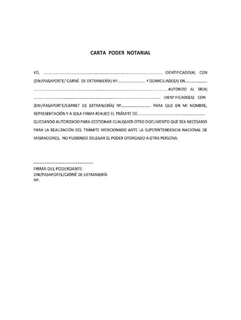 Descargar Modelos Y Plantillas De Carta Poder Notarial En Word Y Pdf