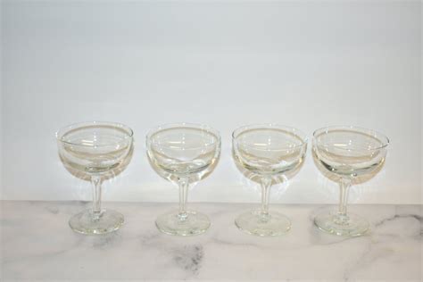 Vintage Mid Century Champagne Coupe Glasses Vintage Coupe Glass