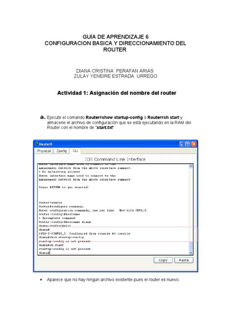 Configuracion Basica Y Direccionamiento Del Router Pdf Contraseña