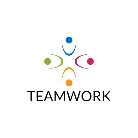 팀워크와 우정 개념 벡터 아이콘 또는 로고 화합과 협력 팀의 아이디어 비즈니스 로고 템플릿 프리미엄 벡터