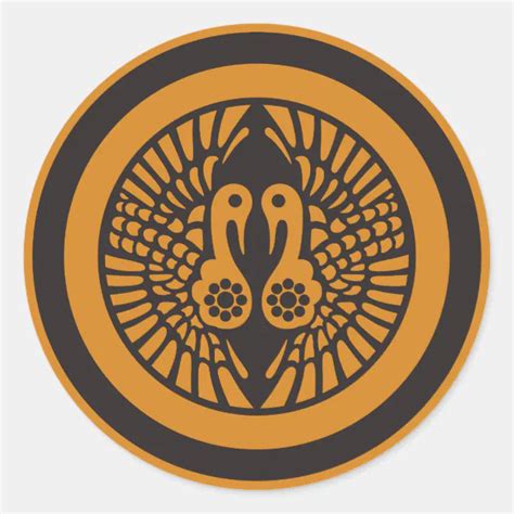 Ikko Ikki Mon Japanese Clan Vintage Colors Classic Round Sticker Zazzle