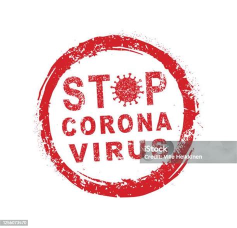 중지 Mers 코로나 바이러스 경고 아이콘 모양 생물학적 위험 로고 기호 벡터 일러스트 이미지입니다 흰색 배경에 격리 그런지 스탬프 코비드19 0명에 대한 스톡 벡터 아트