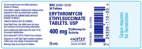 Erythromycin Ethyl Succinate Tablets Package Insert Prescribing Info