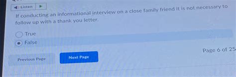 solved listenif conducting an informational interview on a