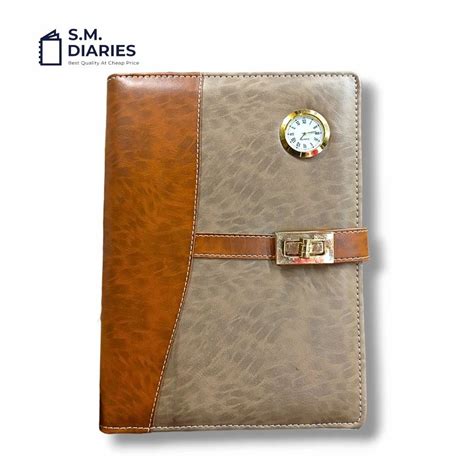 saddle stitched pu leather cover diary folder clock a4 at ₹ 700 piece