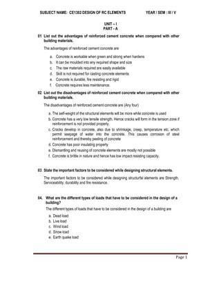 Ce1302 Design Of Rc Elements PDF