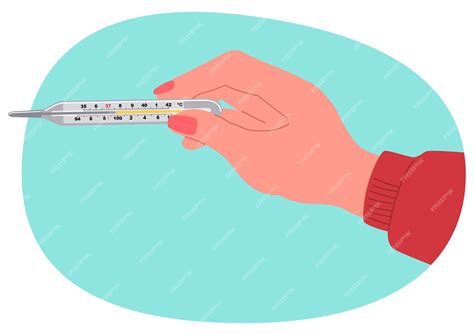 Premium Vector Clipart Of A Woman Hand Holding A Medical Mercury