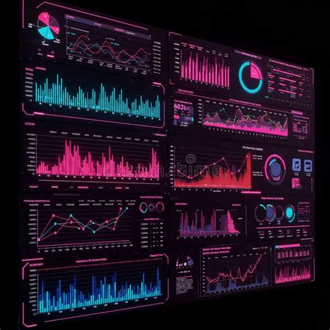 Uturistic Digital Dashboard With Multiple Graph Types Including Bar