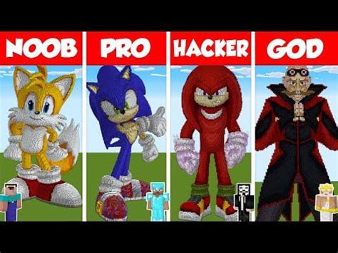 Minecraft NOOB Vs PRO Vs HACKER SONIC THE HEDGEHOG PART HOUSE BUILD CHALLENGE In