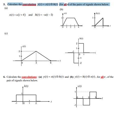 Solved Calculate The Convolution Y T X T H T For All T Chegg