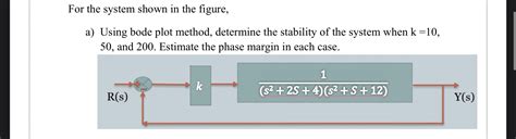 Solved For The System Shown In The Figure A Using Bode Chegg