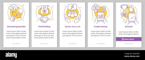 Goal Achieving Onboarding Mobile App Page Screen With Linear Concepts Business Development