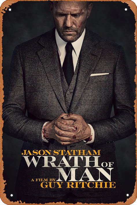 Letrero de metal con texto en inglés Wrath Of Man Trending Movie On