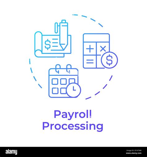 Payroll Processing Blue Gradient Concept Icon Stock Vector Image And Art