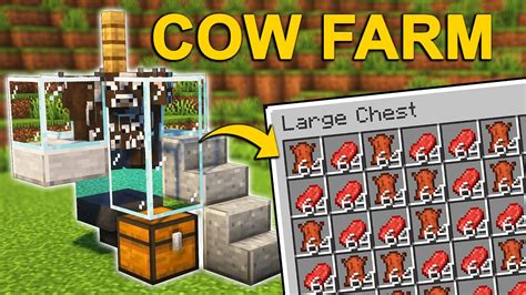 Easy Cow Farm In Minecraft 121 Tutorial Youtube