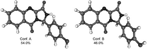 Dft Optimized Geometries And Populations Of The Two Low Energy
