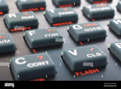 Sinclair Zx Spectrum Keyboard Close Up Focus On Basic For Command Key