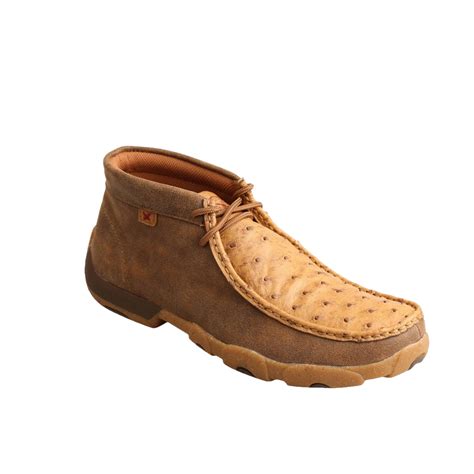 Twisted X Mens Casual Chukka Driving Moc Ostrich Shoes Mdm0088