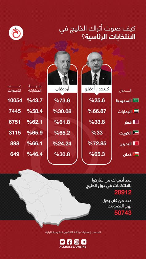 إنفوجرافيك كيف صوّت أتراك الخليج في الانتخابات الرئاسية؟ الخليج أونلاين