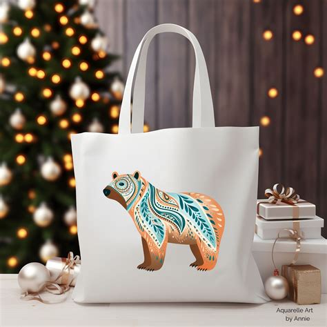 Watercolor Folk Art Green Clipart Cute Green Clipart Nursery Clipart Cute Decorated Brear