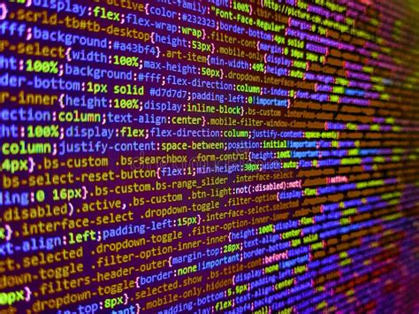 Binary Code Digital Technology Background Programming Coding With Editor Colorful Themes Stock