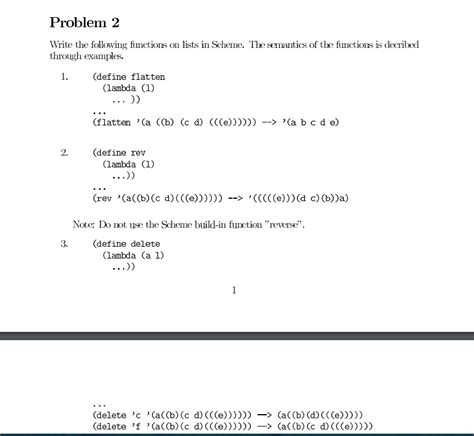 Solved Problem 2 Write The Following Functions On Lists In Chegg