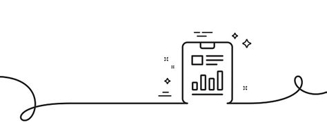 Report Document Line Icon Analysis Chart Continuous Line With Curl Vector Stock Illustration