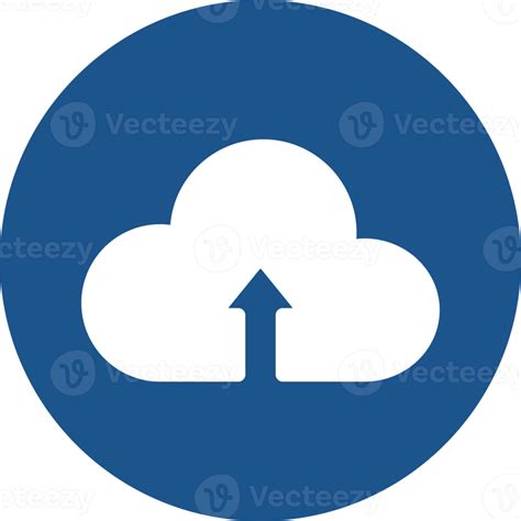 Cloud Upload Icon Design In Blue Circle 14440922 Png