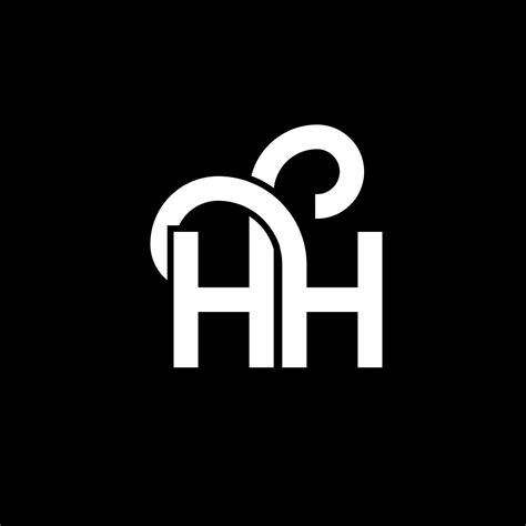 Diseño Del Logotipo De La Letra Hh Sobre Fondo Negro Concepto De