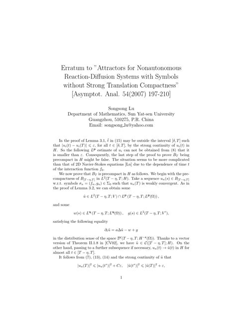 Pdf Attractors For Nonautonomous Reaction Diffusion Systems With Symbols Without Strong