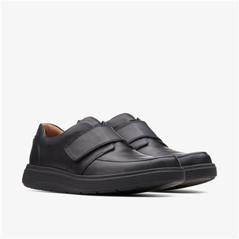 Mens Un Abode Strap Black Leather Trouser Shoes Clarks Uk