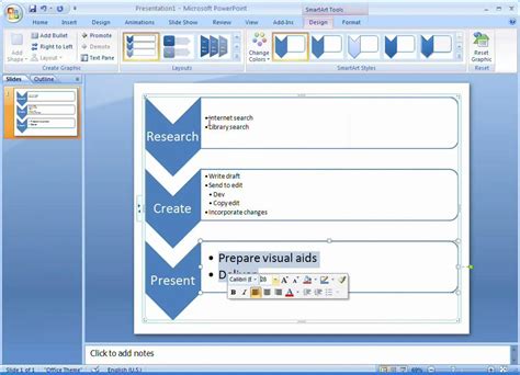 Chevron Smartart List