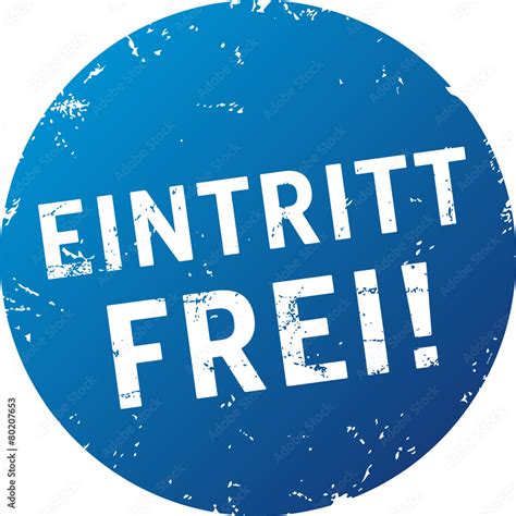 Blauer Stempel Button Eintritt Frei Stock Vektorgrafik Adobe Stock