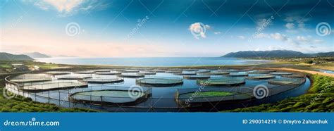 Shrimp Farm With Aquaculture Ponds Showcasing The Sustainable