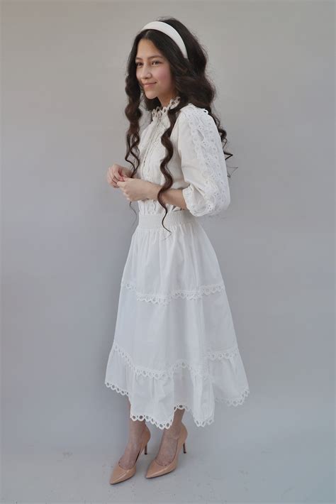 Classic White Skirt And Top Set Skirted Fancy