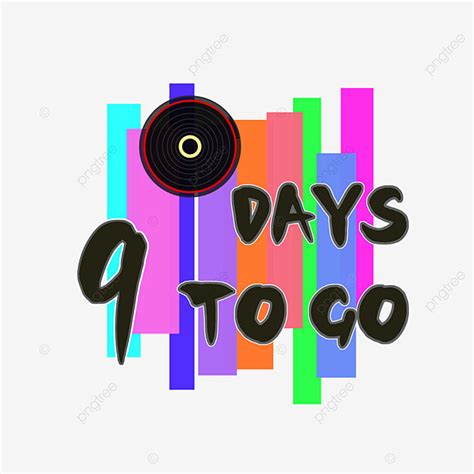 Day 9 Clipart Vector There Are Also 9 Days Countdown Color Labels