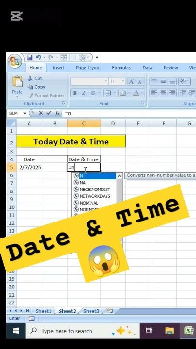 Date And Time In Excel Excel Excel Excelformula Newexcel Youtube
