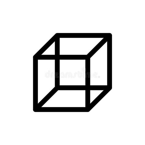 Cube Icon Line Isolated On White Background Black Flat Thin Icon On