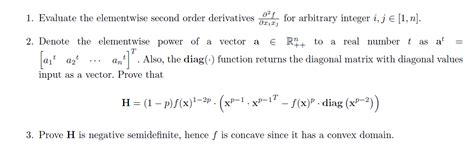 Solved Exercise Concavity Of A Function A Function F RnR Chegg