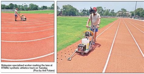 Lane Marking At Rtmnu Synthetic Track Under Way The Hitavada