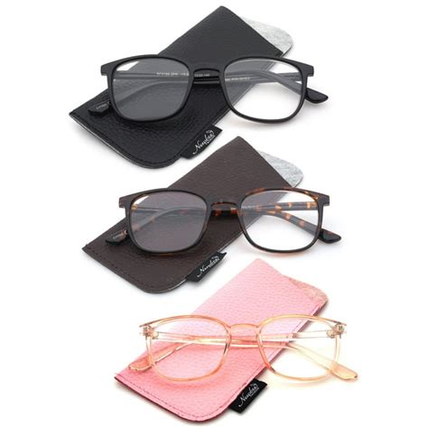 3 Pairs Newbee Fashion Slim Frame Reading Glasses For Women Square