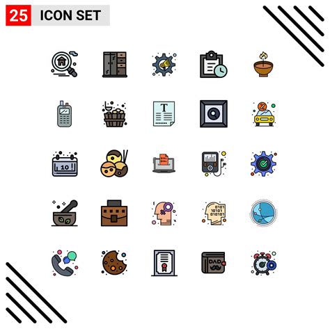 25 Thematic Vector Filled Line Flat Colors And Editable Symbols Of Festival Deepavali Speaker