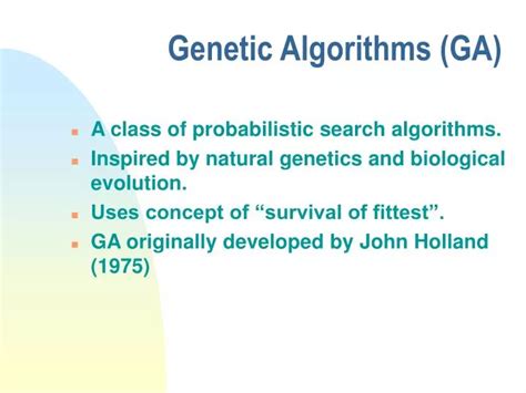 PPT Genetic Algorithms GA PowerPoint Presentation Free Download ID