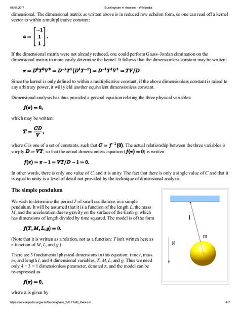 Buckingham π Theorem Wikipedia