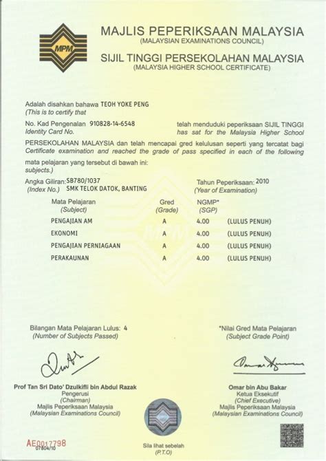 Stpm Cert